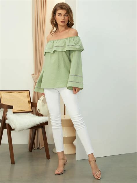 Plain Loose Cold Shoulder Vacation Shirt Stylewe