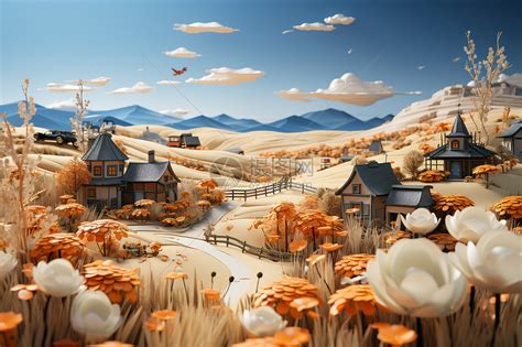 美丽小镇插画图片下载 正版图片600562081 摄图网