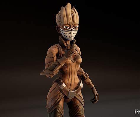 Artstation Stylized Female Forest Spirit Game Assets