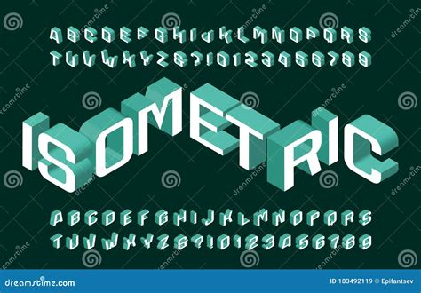 Isometric Alphabet Vector Font 3d Letters And Numbers Cartoondealer
