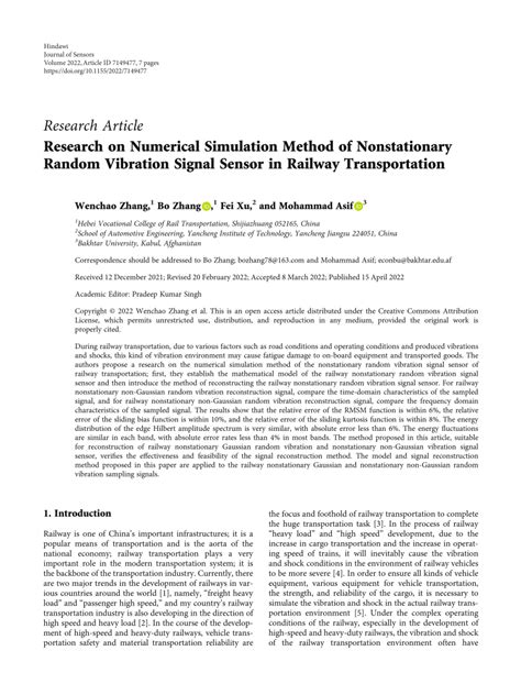 Pdf Research On Numerical Simulation Method Of Nonstationary Random Vibration Signal Sensor In