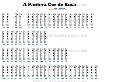 Cifra A Pantera Cor De Rosa Henry Mancini Para Flauta Doce Flauta