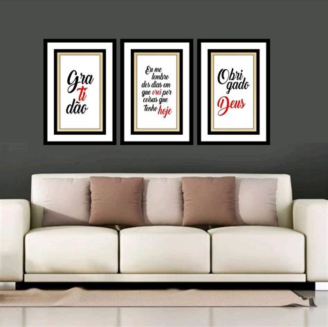 quadros decorativos frases gratidão obrigado Deus sala Elo