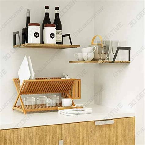 Sriwatana Floating Shelves Wall Mounted Set Of 2 Rustic Wood Shelves