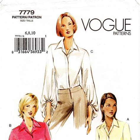 Vogue Blouse Pattern Etsy