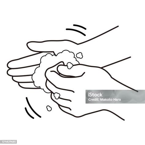 손 세척 절차 4 손바닥에 손끝과 손톱 사이를 문질러 씻어 주세요 감기와 독감에 대한 스톡 벡터 아트 및 기타 이미지 감기와 독감 건강관리와 의술 교습 Istock