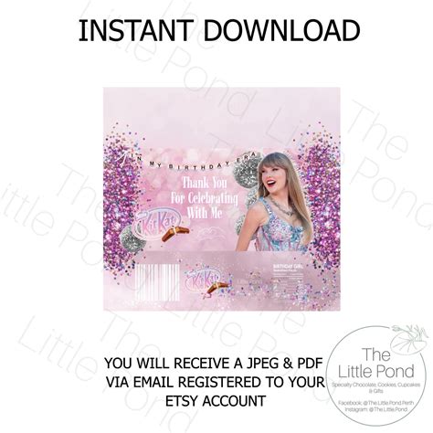 Tswift Inspired Kit Kat Candy Wrapper Etsy