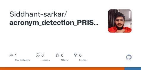 GitHub Siddhant Sarkar Acronym Detection PRISM