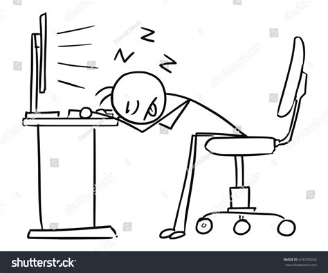 Cartoon Vector Doodle Stick Man Businessman 库存矢量图（免版税）616740326