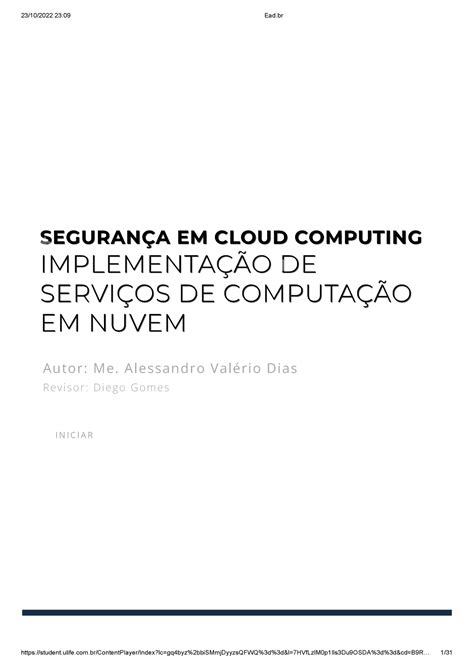 Si Segurança Em Cloud Computing Implementação De Serviços De