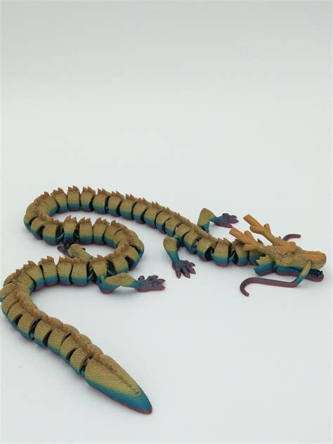 Shenron Dragon From Dbz Articulated Flexi Figure 3d Printed Metallic