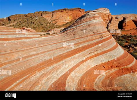 Fire Wave Rock Formation Valley Of Fire State Park Nevada Usa