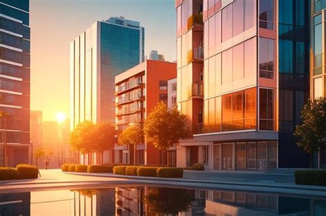 Premium Ai Image Luxury Apartment Building With Glass Facade Reflects