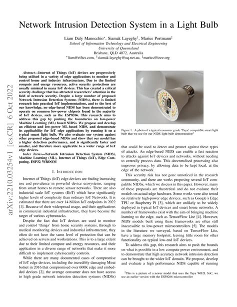 Network Intrusion Detection System In A Light Bulb Deepai
