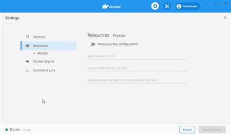 Docker Desktop Version Settings Resources Not Displaying Advanced Tab