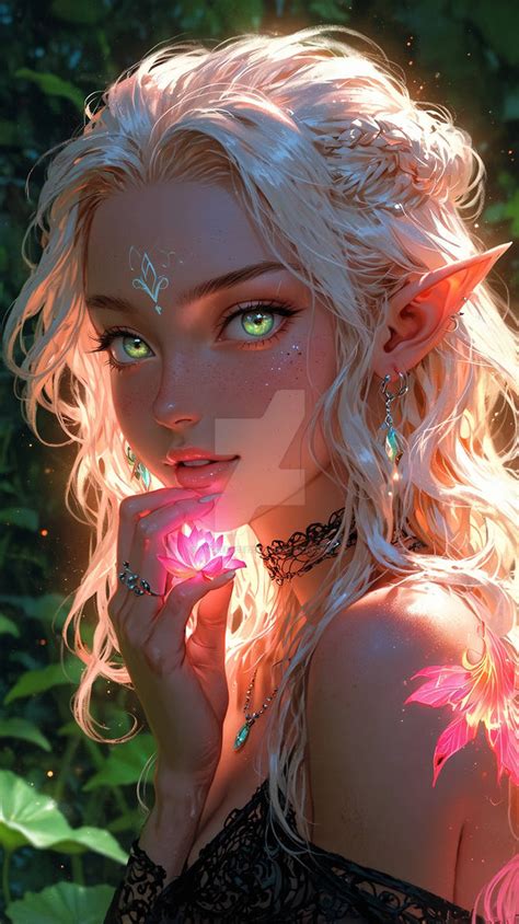 Anime Tiefling Elf Wings Digital Artwork Featuring By Angleface125 On