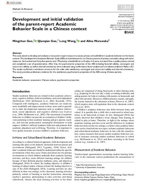 (PDF) Development and Initial Validation of a Parent Report Measure of ...