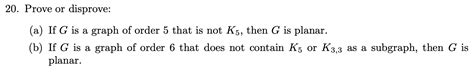Solved Prove Or Disprove A If G Is A Graph Of Order Chegg