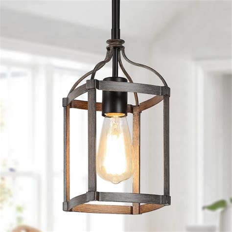 Uolfin Modern Farmhouse Pendant Light For Kitchen Island 1 Light Cage