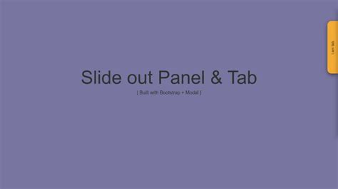 Codepen Slide Out Panel With Tab Bs Modal
