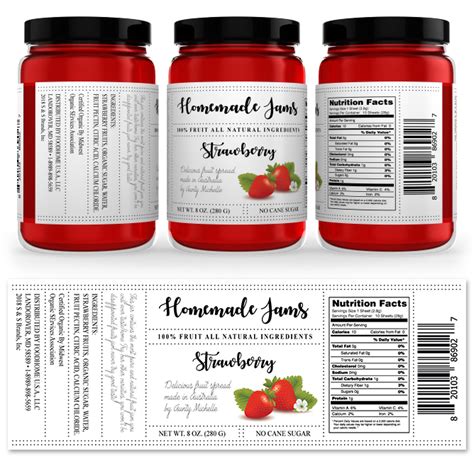 Strawberry Jam Label Template Design
