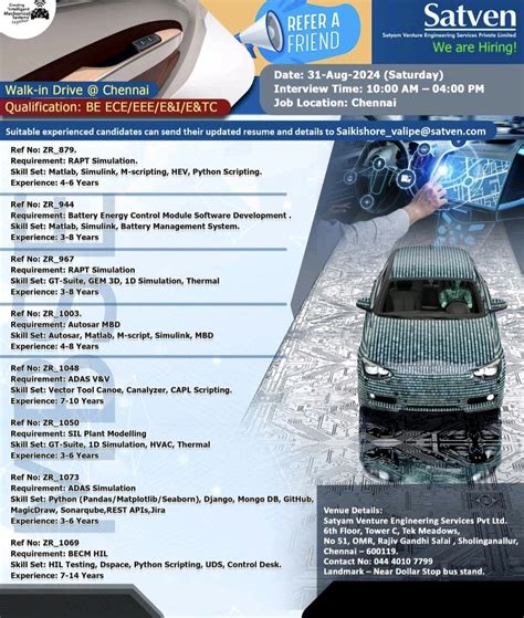 Satven Hiring Chennai Walkin Drive Hiringalert Multiplepositions