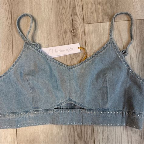 House Of Harlow 1960 Jeans House Of Harlow 96 Light Blue Denim Top