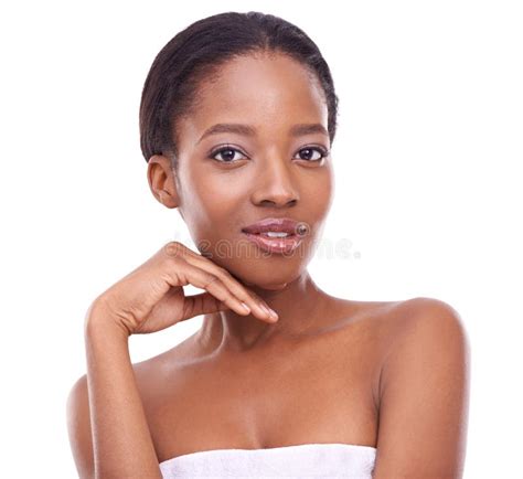 Black Woman Makeup And Portrait In Studio For Beauty Glow Or Feminine