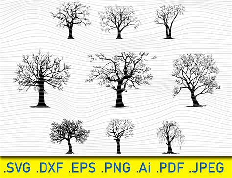 Tree Svgtree Silhouettetree Vectortree Cliparttree Of Etsy