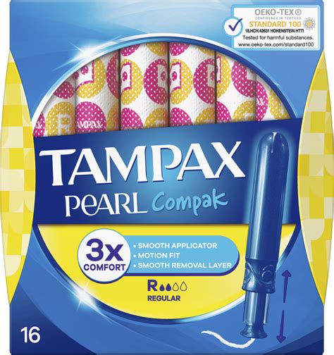 TAMPAX, Pearl Compak , tampony z aplikatorem, Regular, 16 szt ...