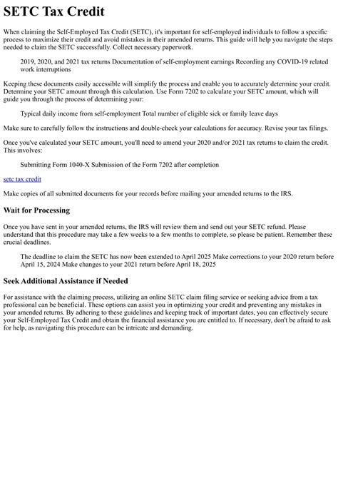 Ppt How To Claim The Setc Tax Credit Powerpoint Presentation Free Download Id13536653