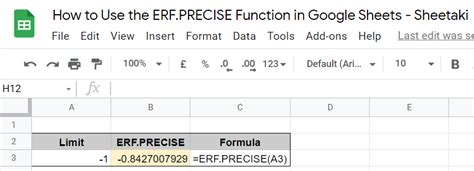 Erf Precise Function In Google Sheets How To Step By Step Guide