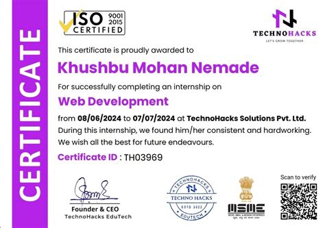 Khushbu Nemade On Linkedin Technohacks Technohacks Sandipgavit