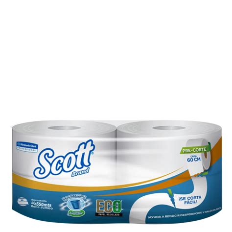 Papel Higiénico Jumbo Scott Blanco x mts x rollos x Pqt Kimberly Clark Edalex