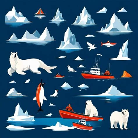 A Polar Bear And A Boat Are On Ice And One Of The Polar Bears Is A