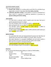 Job Costing And Batch Costing Understanding Costing Systems For Course Hero
