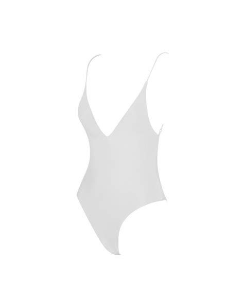 White Deep V One Piece Swimsuit Ark Swimwear Buy Online
