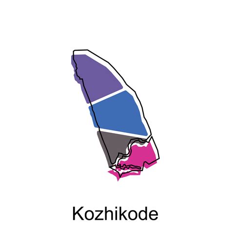 Map Of Kozhikode City Modern Simple Geometric Illustration Vector