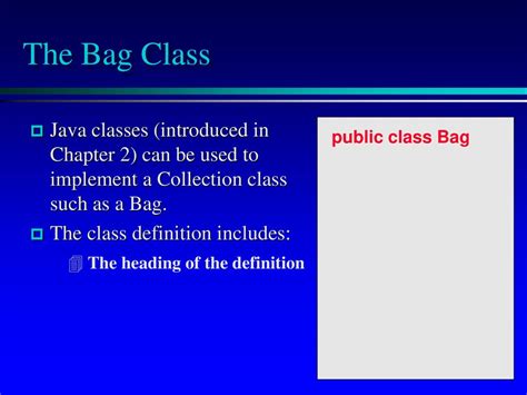 Collection Classes A Collection Class Is A Data Type That Is Capable Of Holding A Group Of Items