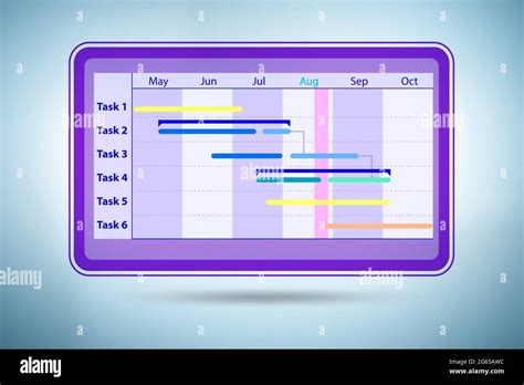 Illustration Of Gantt Chart In The Project Management Concept Stock Photo Alamy