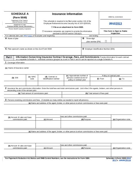 Fillable Online Form 5500 Schedule A Red Line Fax Email Print Pdffiller