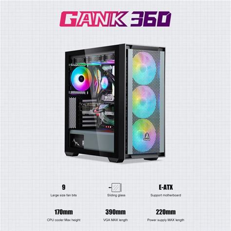 Jual Segotep Case Gank360 Grey E Atx Premium Pc Case Gank 360 Grey