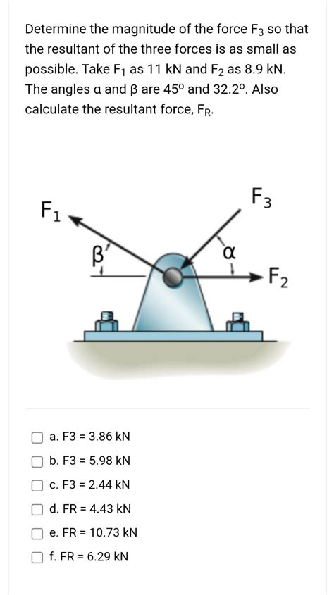 Solved Determine The Magnitude Of The Force F3 So That The