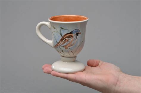 Originelle Weiße Schöne Handgemachte Tasse Aus Porzellan Mit Glasur