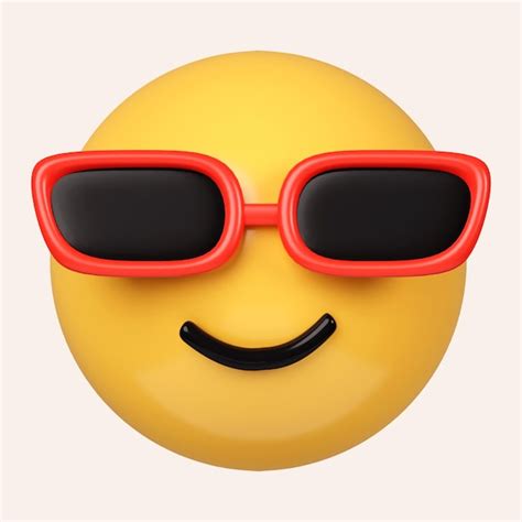 d emoticon lächelndes gesicht mit sonnenbrille emoji glückliches lächeln person mit dunkler
