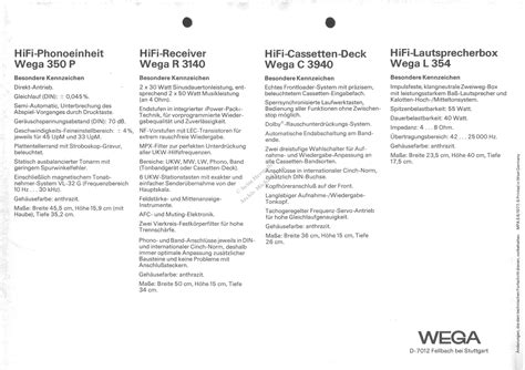 1977 Wega Hifi Paket