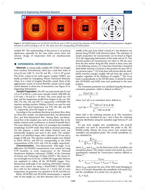 Pdf Crystalline Structure Of Injection Molded β Isotactic
