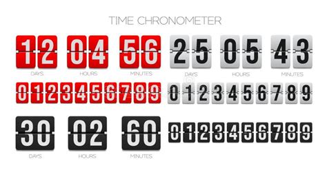 Flip Countdown Clock Counter Time Chronometer Stock Vector
