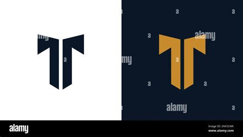Modern And Strong Letter T Initials Logo Design Stock Vector Image