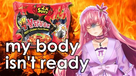 Vtuber Burns Her Mouth Live On Stream DOOM NIGHTMARE MODE Buldak X Arielle Noriboshi YouTube